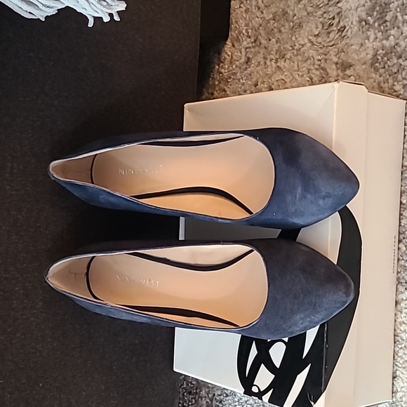 Nine West | Shoes | Nine West Navy Blue Suede Wedge Heels | Poshmark